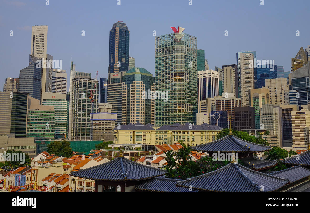 Singapore - Feb 9, 2018. Business district of Singapore. Singapore is a ...