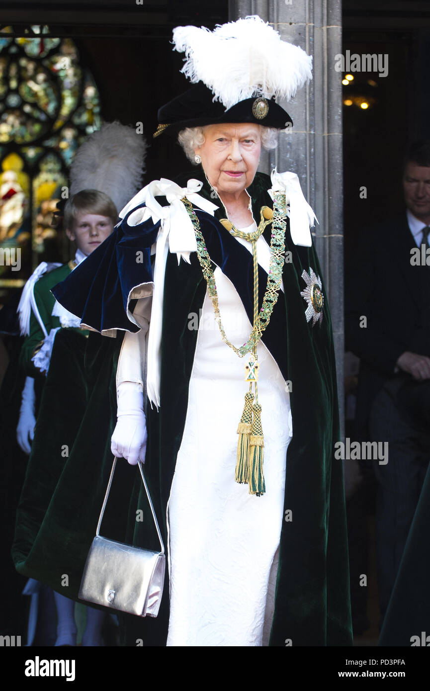 Members of the Royal family attend the Order of the Thistle service at ...