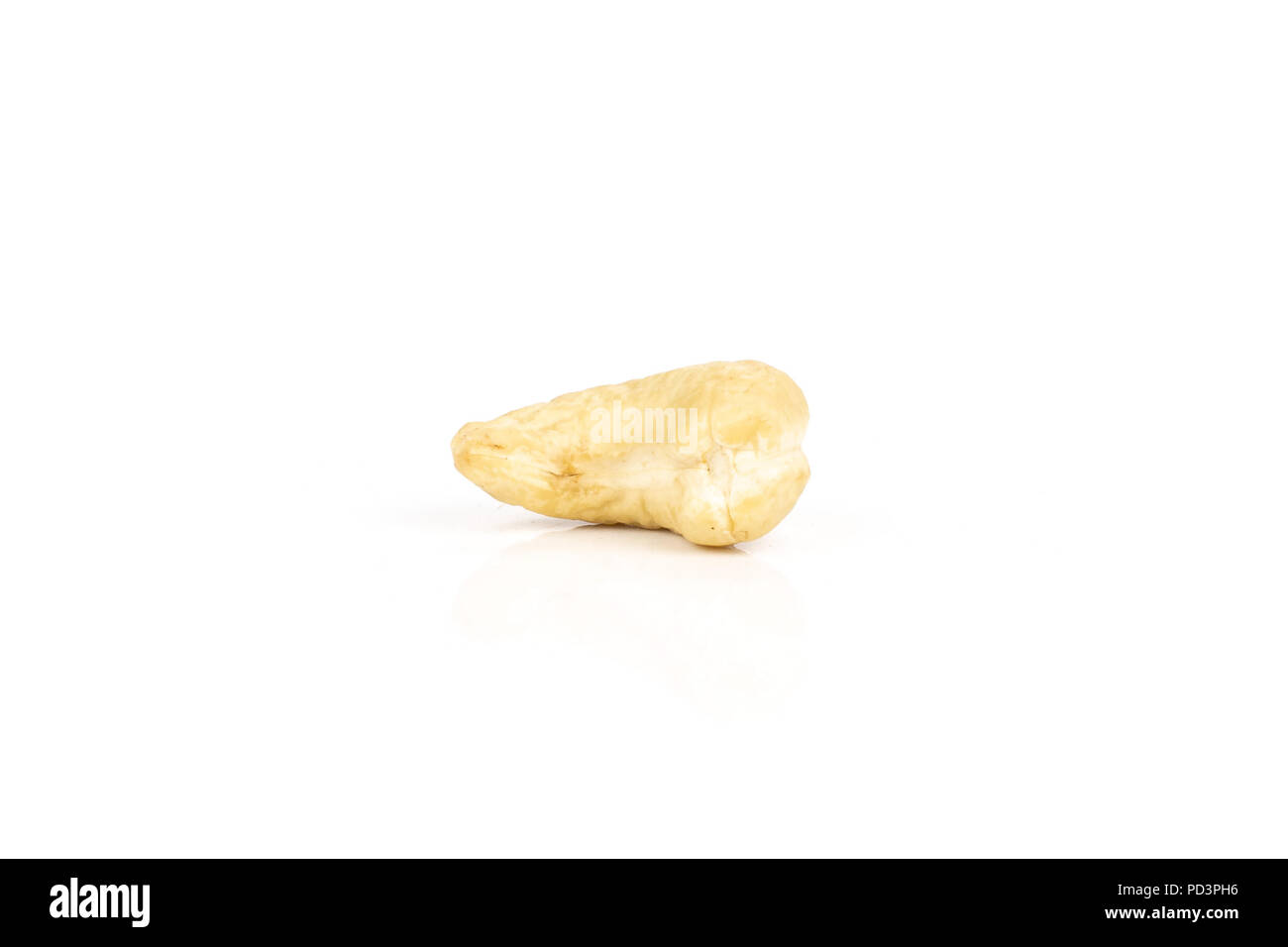 One whole raw cashew nut isolated on white background Stock Photo - Alamy