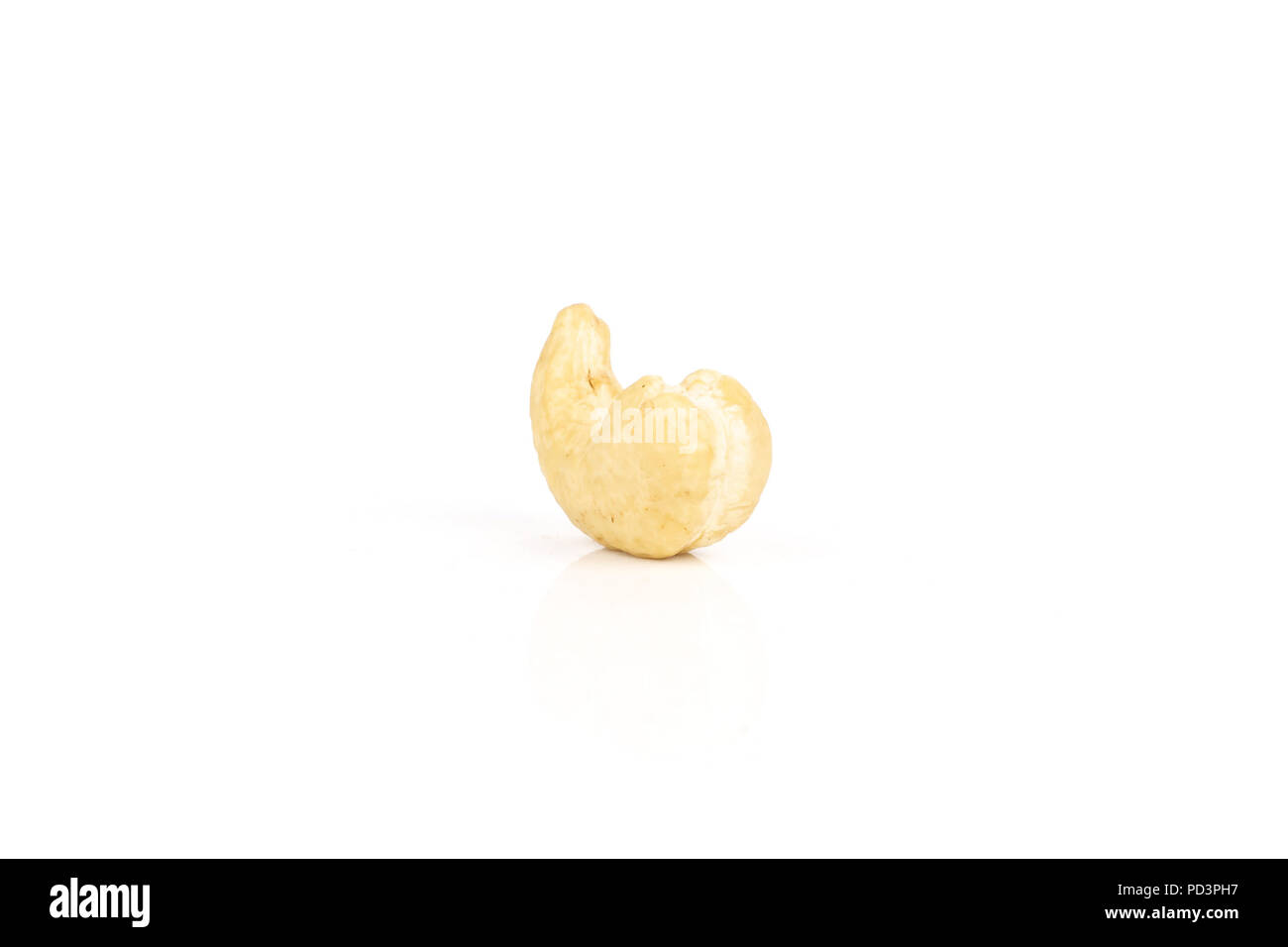 One whole raw cashew nut isolated on white background Stock Photo - Alamy