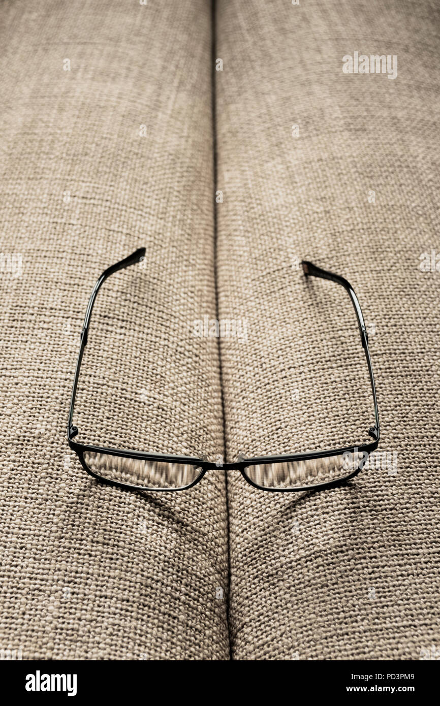 A pair of spectacles with black metal frames Stock Photo - Alamy