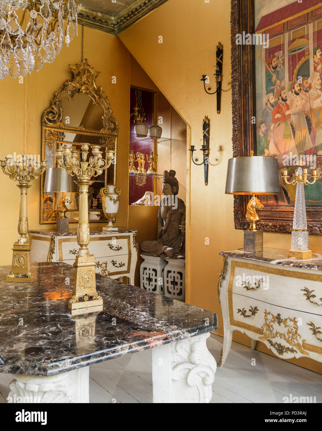 Regency style room with antique furniture Stock Photo - Alamy