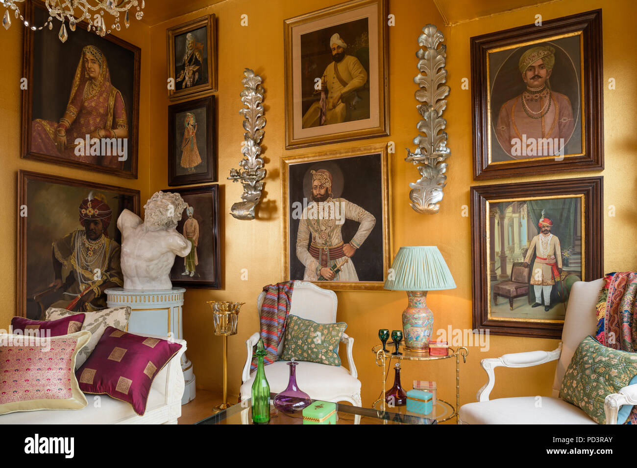 Regency style room with artwork on walls Stock Photo - Alamy