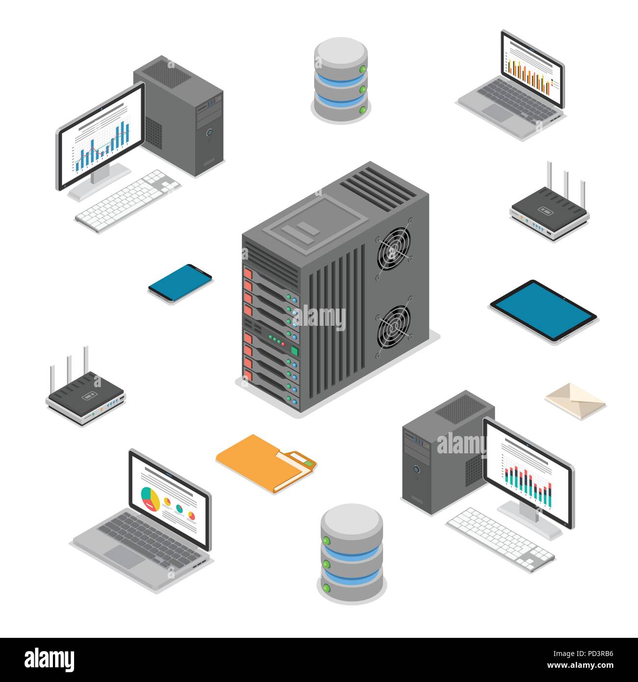 Network server infographics hi-res stock photography and images - Alamy