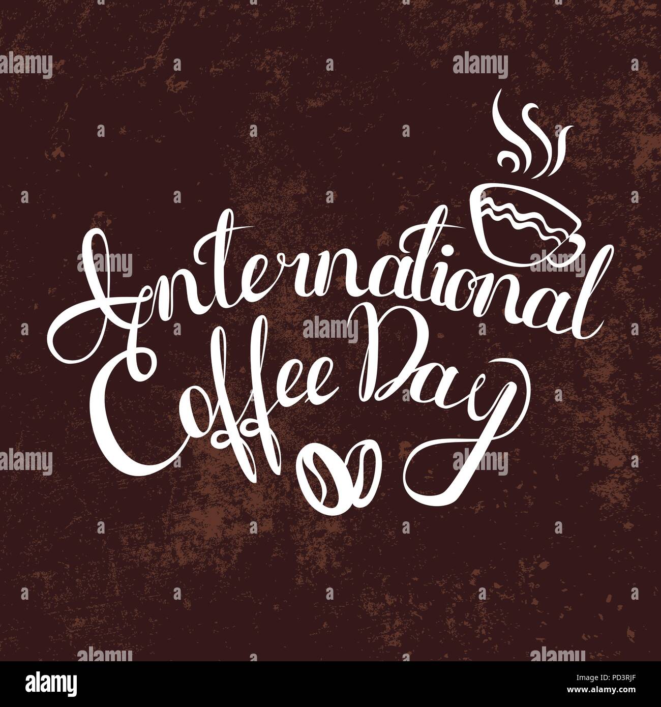 International Coffee Day. 1 October. Food event concept. Lettering ...