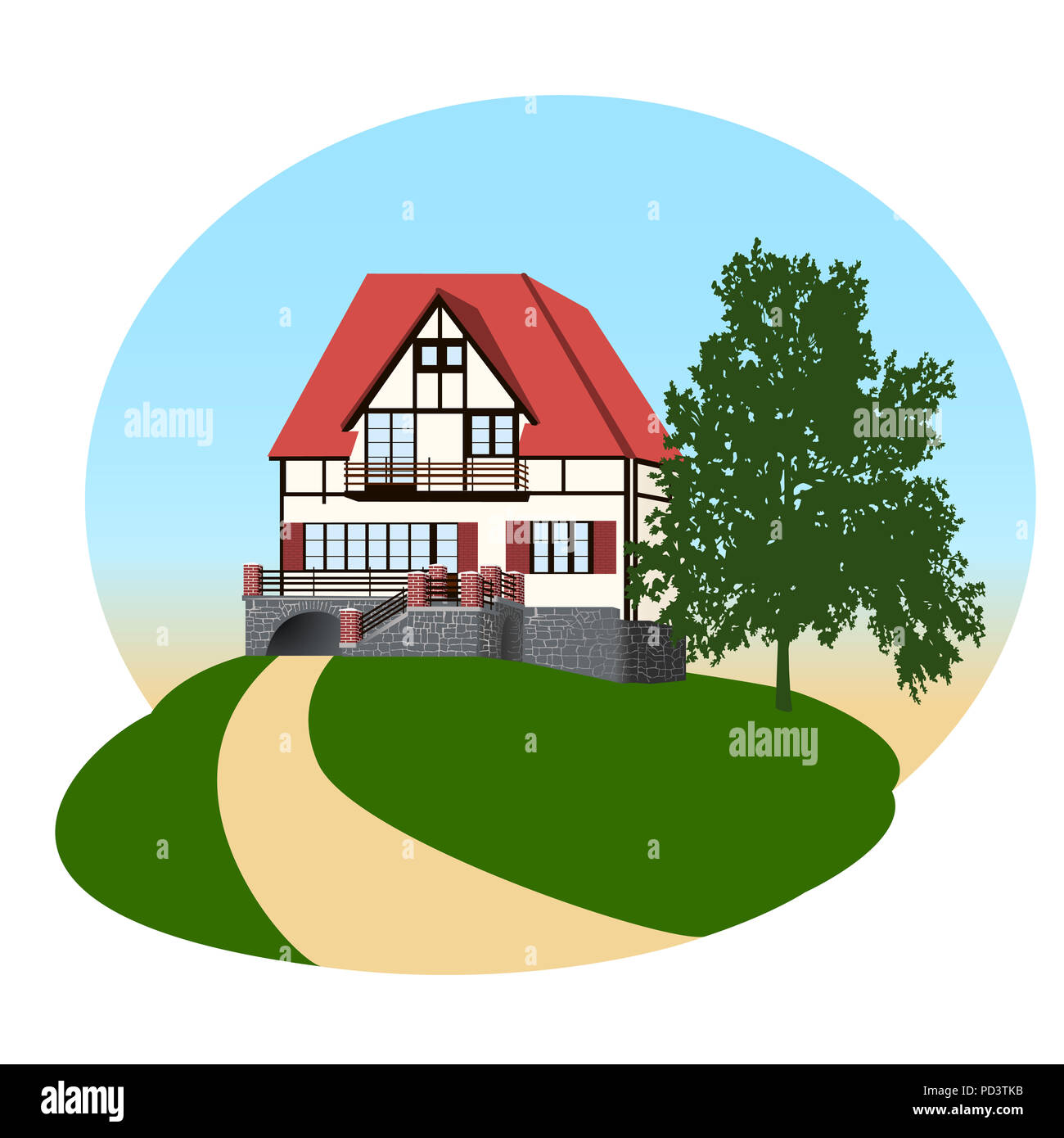 The detailed illustration of the house Stock Photo - Alamy