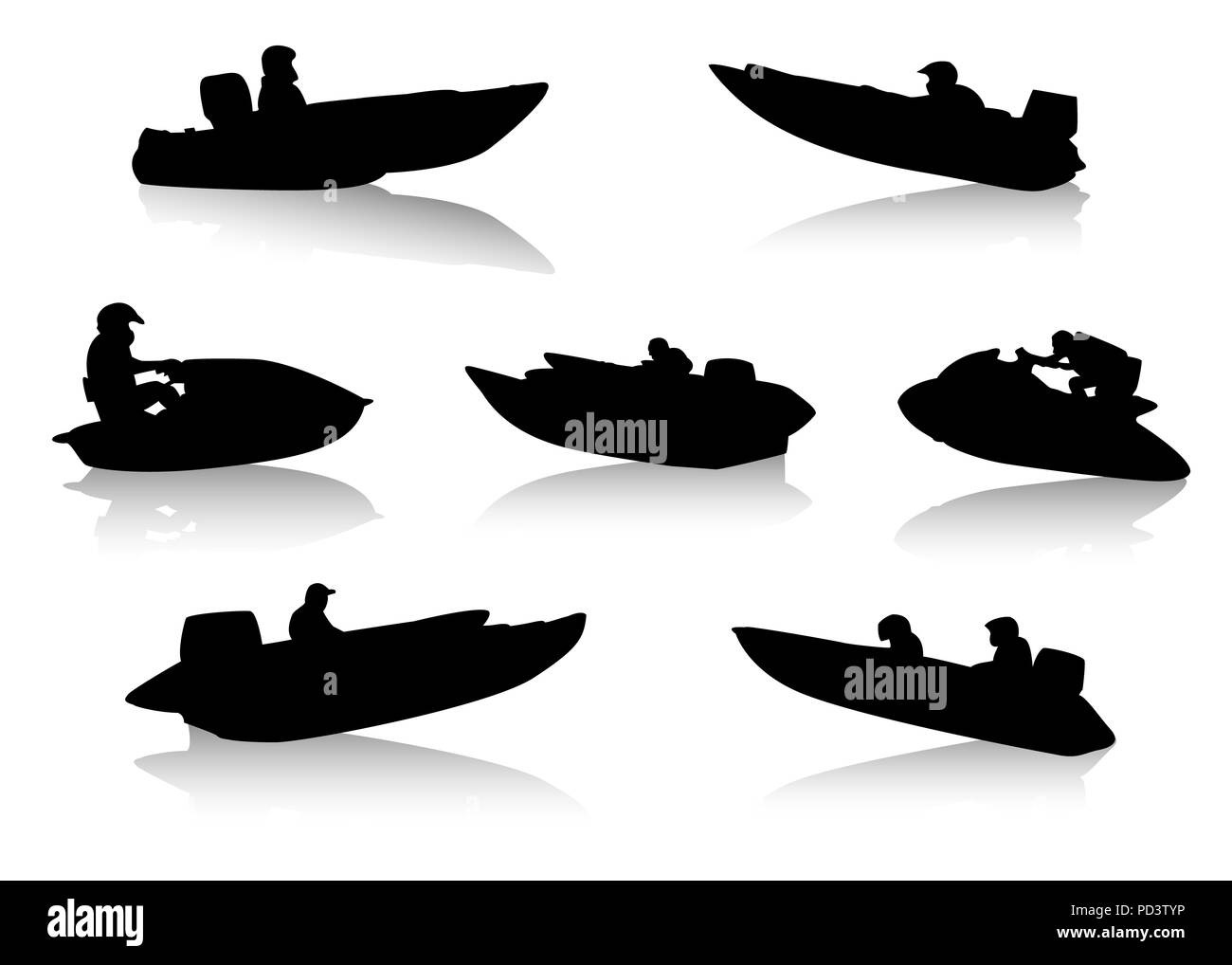 Speed boat people on Cut Out Stock Images & Pictures - Alamy