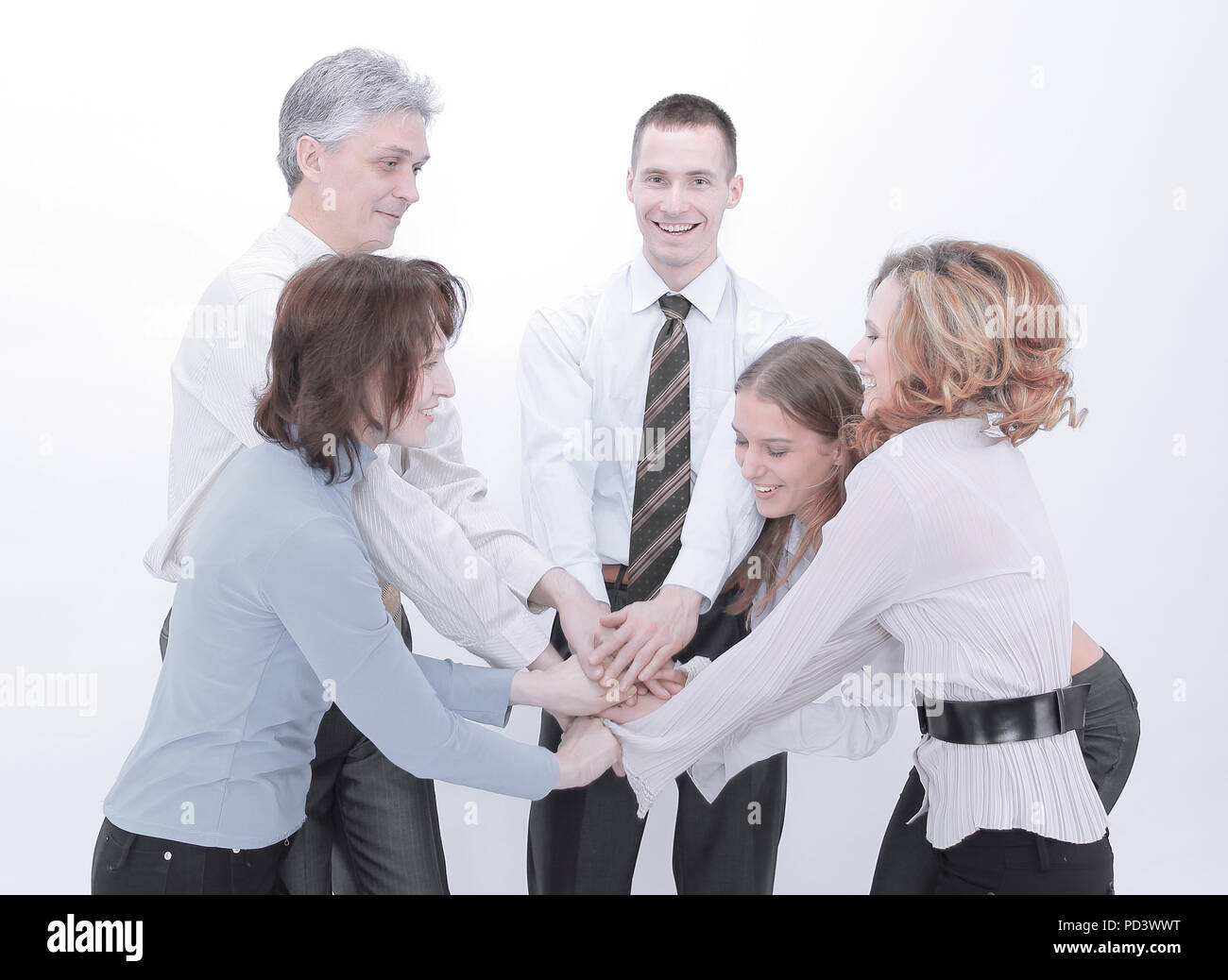Successful business team bonding and working together Stock Photo - Alamy