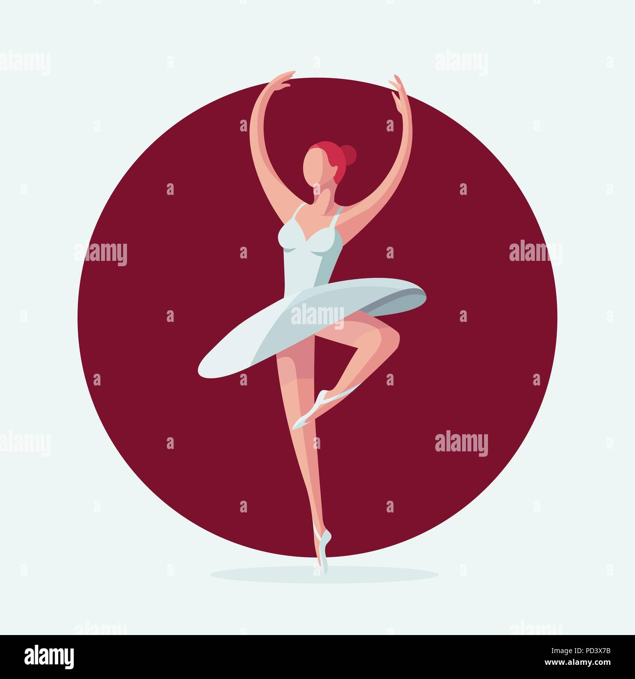 Vector illustration of a ballerina. Young beautiful ballerina dancing ...