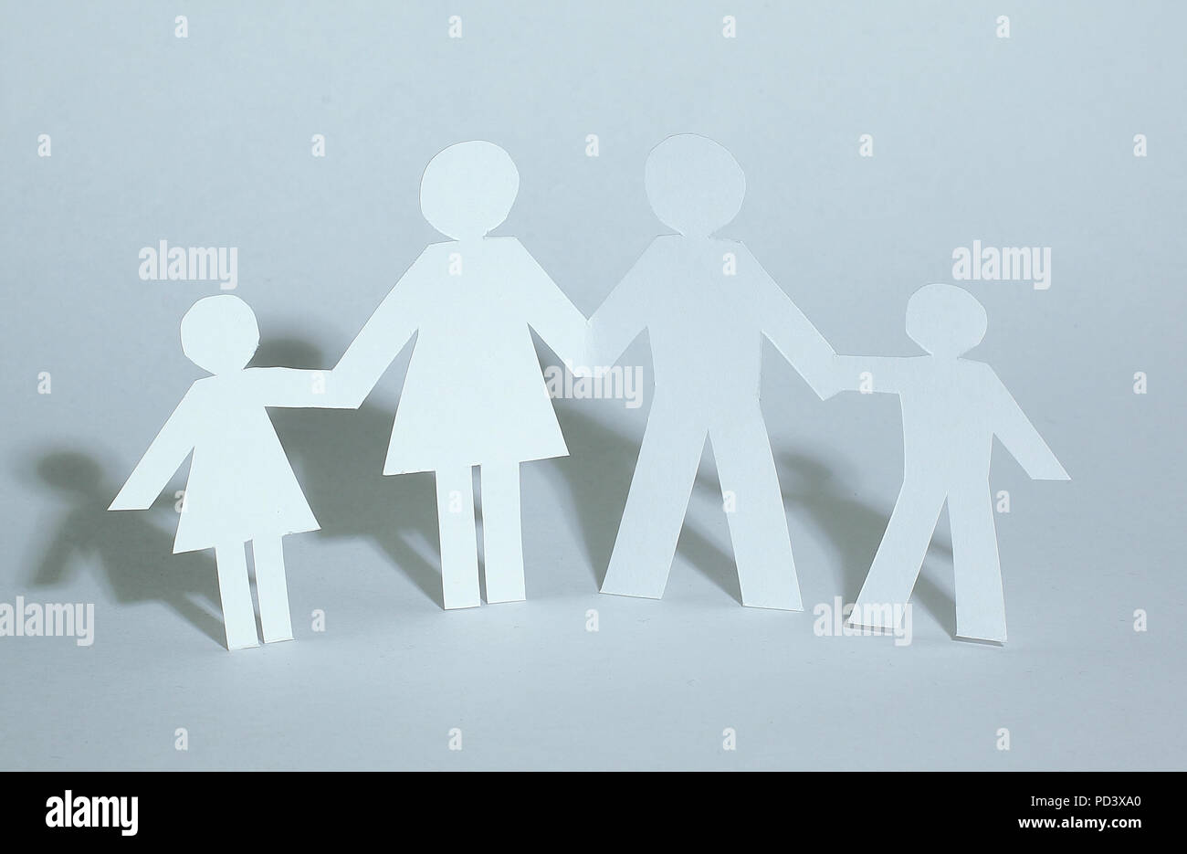 concept of family.happy family of paper men Stock Photo - Alamy
