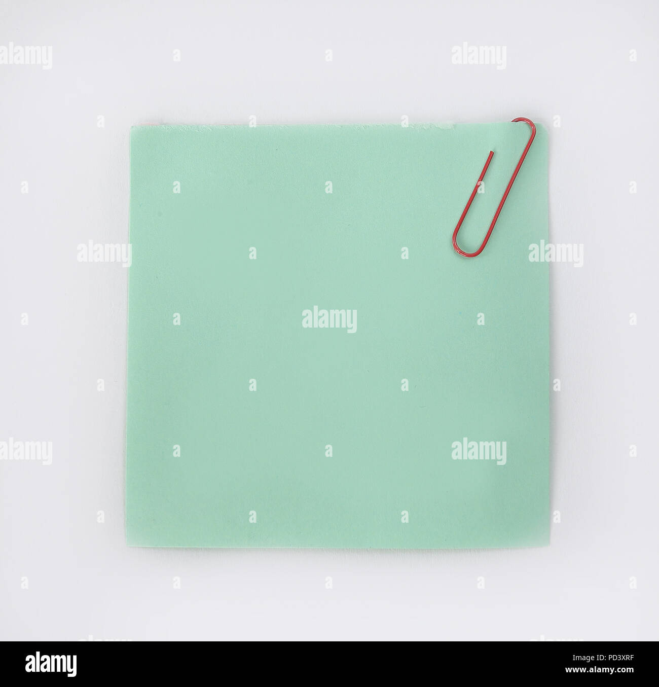 paper clip on blank sheets for notes isolated on white background Stock ...