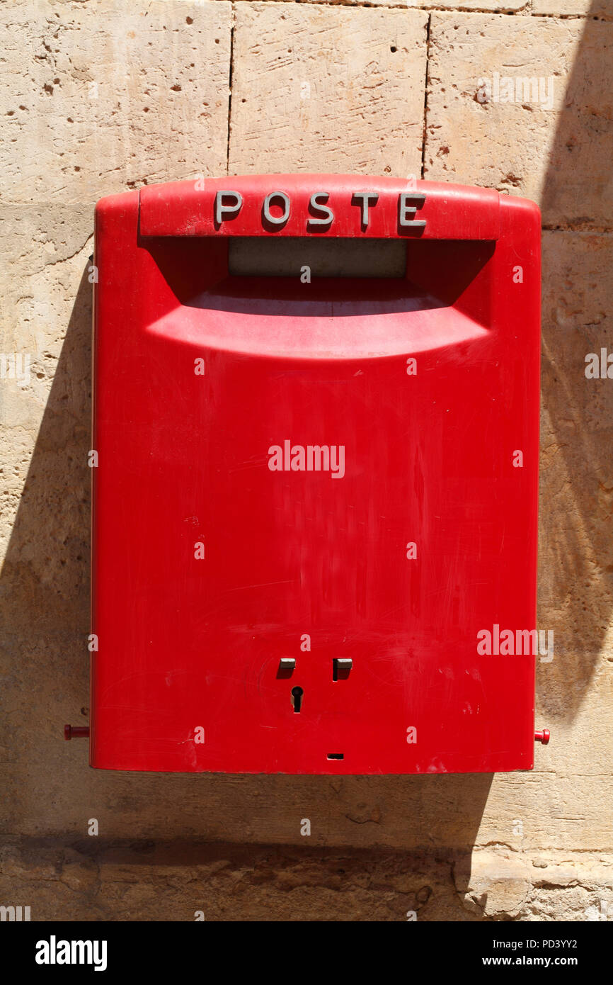 Red Italian Mailbox Stock Photo - Alamy