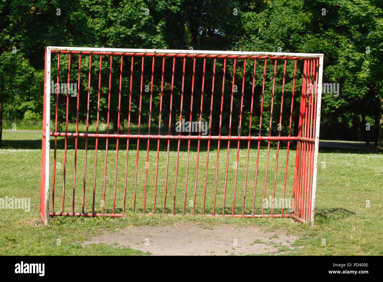 red football goal Stock Photo - Alamy