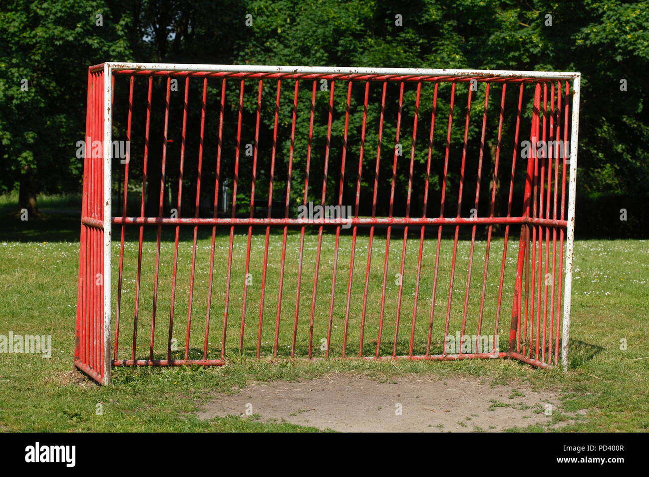 red football goal Stock Photo - Alamy