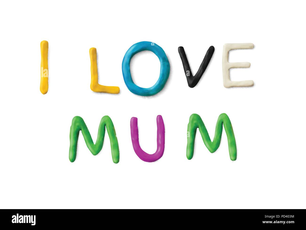 Handmade modeling clay words. I love mum Stock Vector Image & Art - Alamy