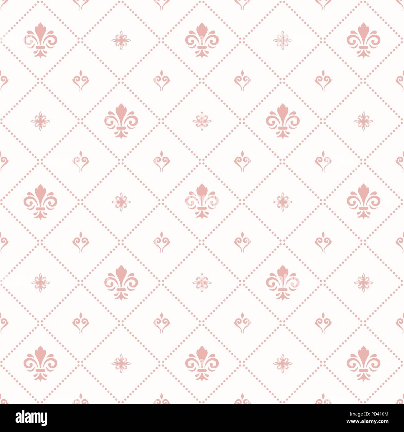 Seamless vector pattern. Modern geometric ornament with pink royal ...