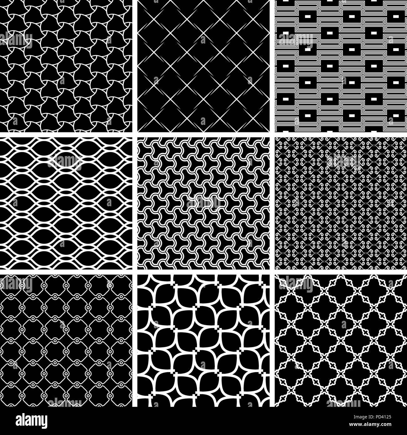 Seamless pattern set line Stock Vector Images - Alamy