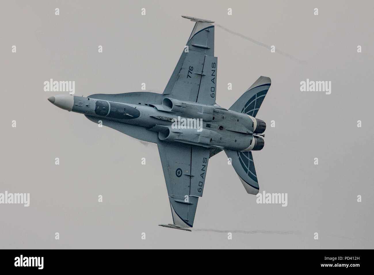 RCAF CF-18 Hornet display team demonstrate their aircraft at the Royal ...