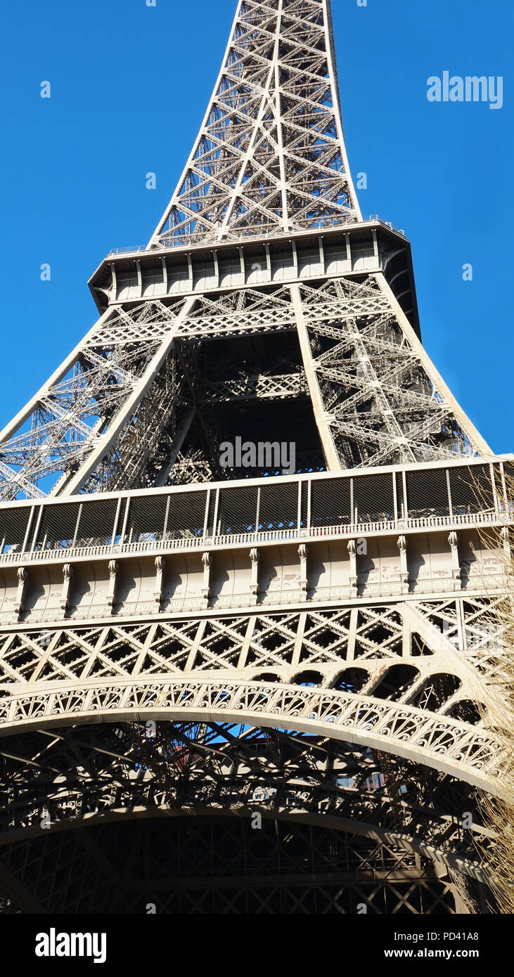 View of the Eiffel Tower at an angle Stock Photo - Alamy