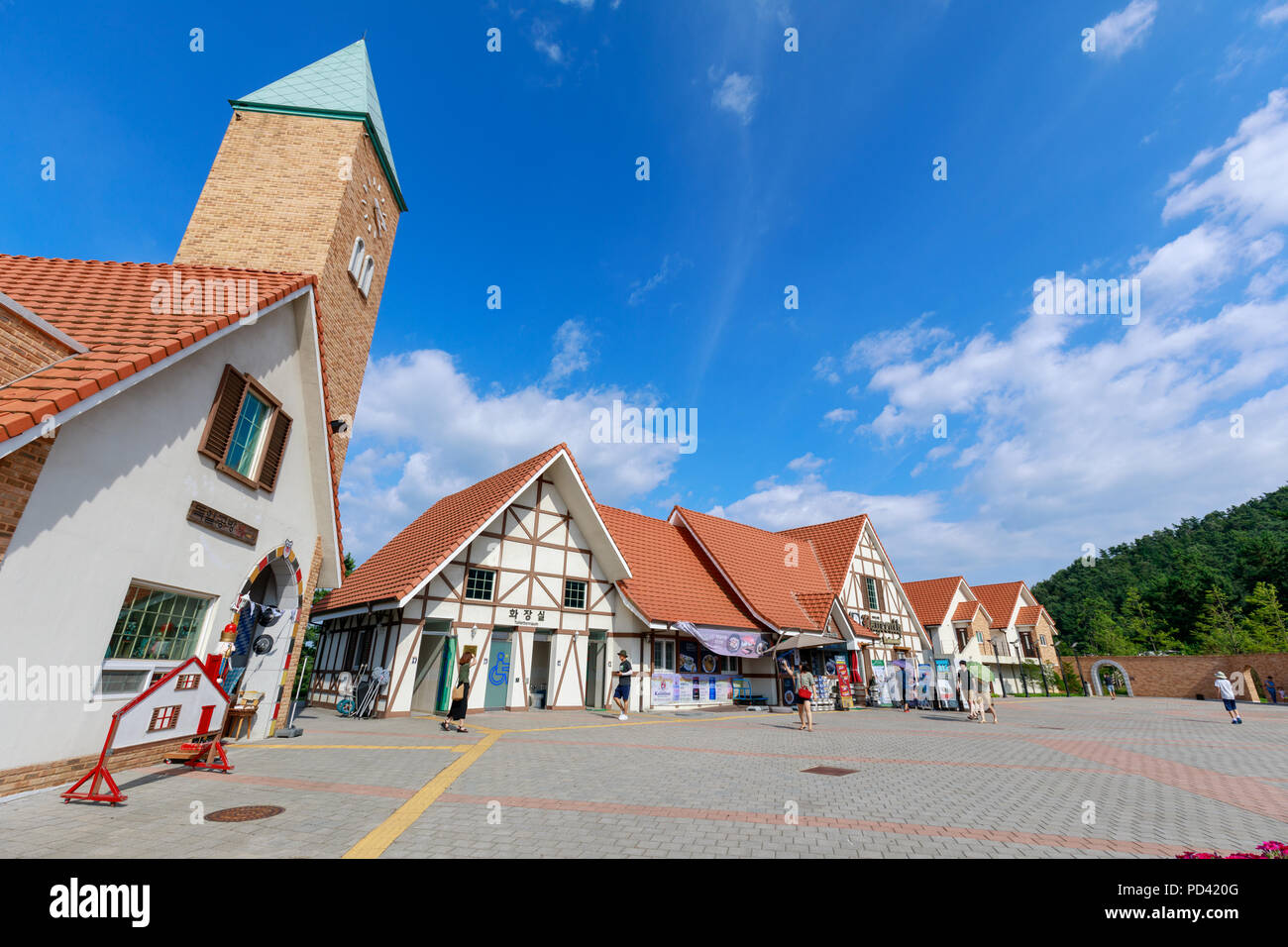 Namhae, South Korea - July 29, 2018 : Namhae German Village scene ...