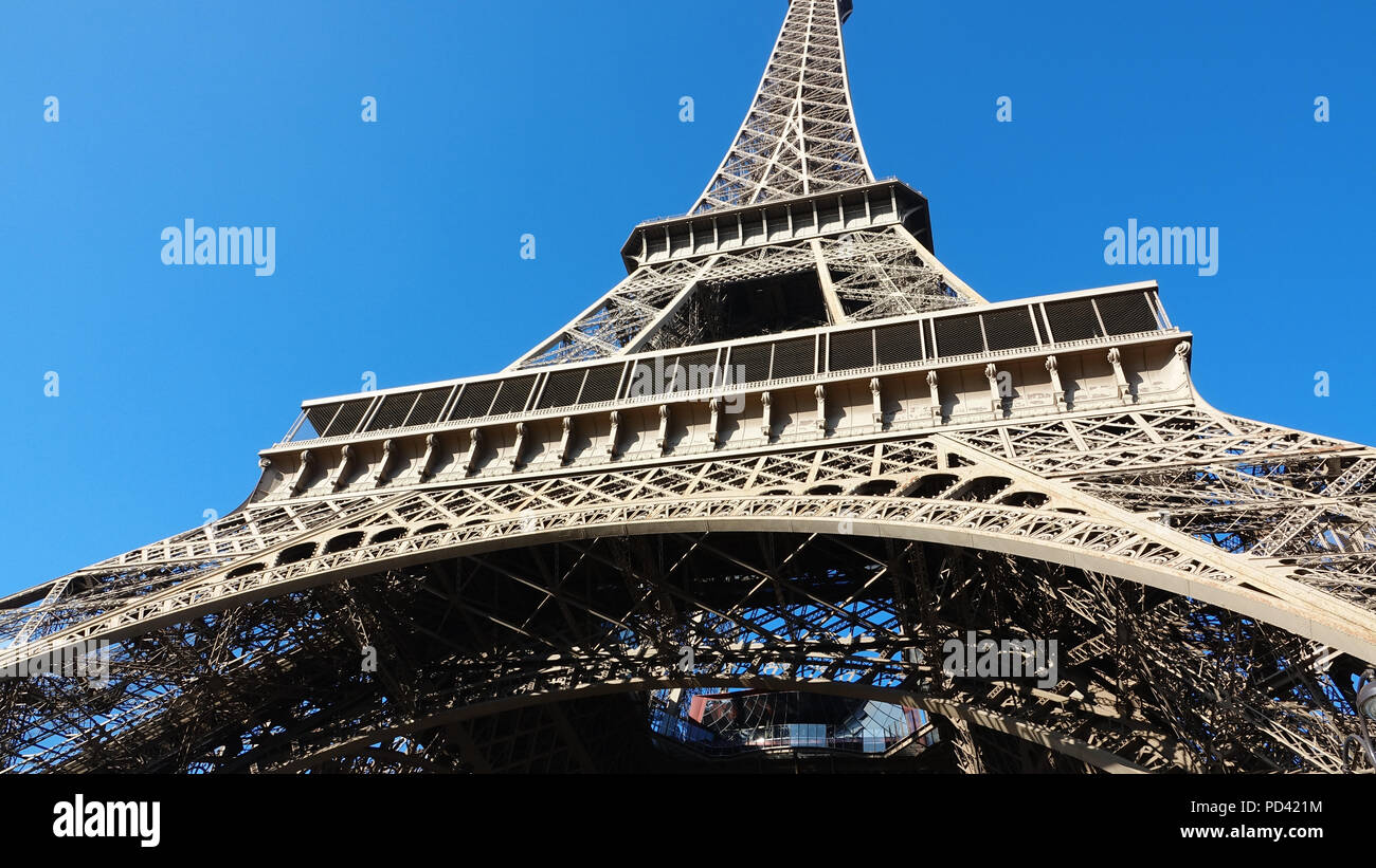 View of the Eiffel Tower at an angle Stock Photo - Alamy