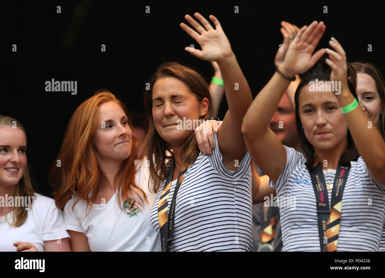 Ireland hockeys silver medalist lena tice reacts hi-res stock ...