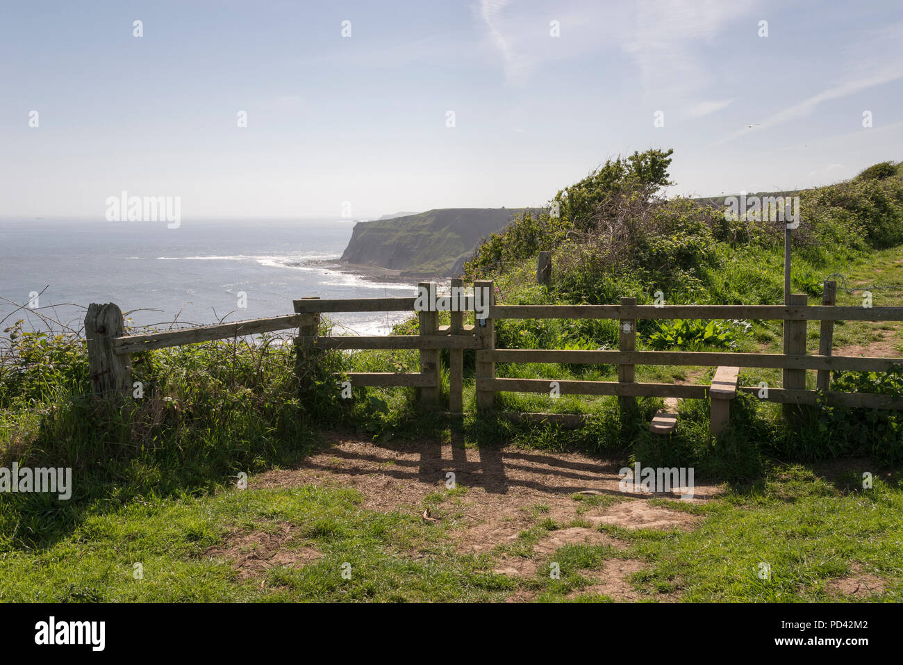 Beautiful coastline on the Cleveland Way coast path between Kettleness ...