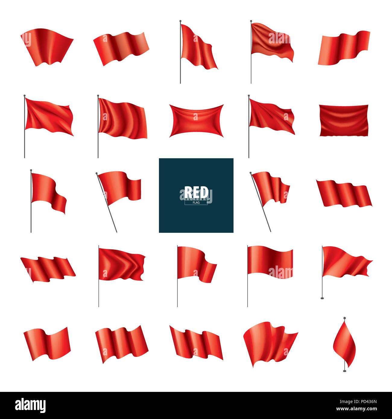 Waving the red flag on a white background Stock Vector Image & Art - Alamy