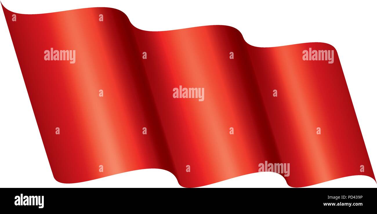 Waving the red flag on a white background Stock Vector Image & Art - Alamy