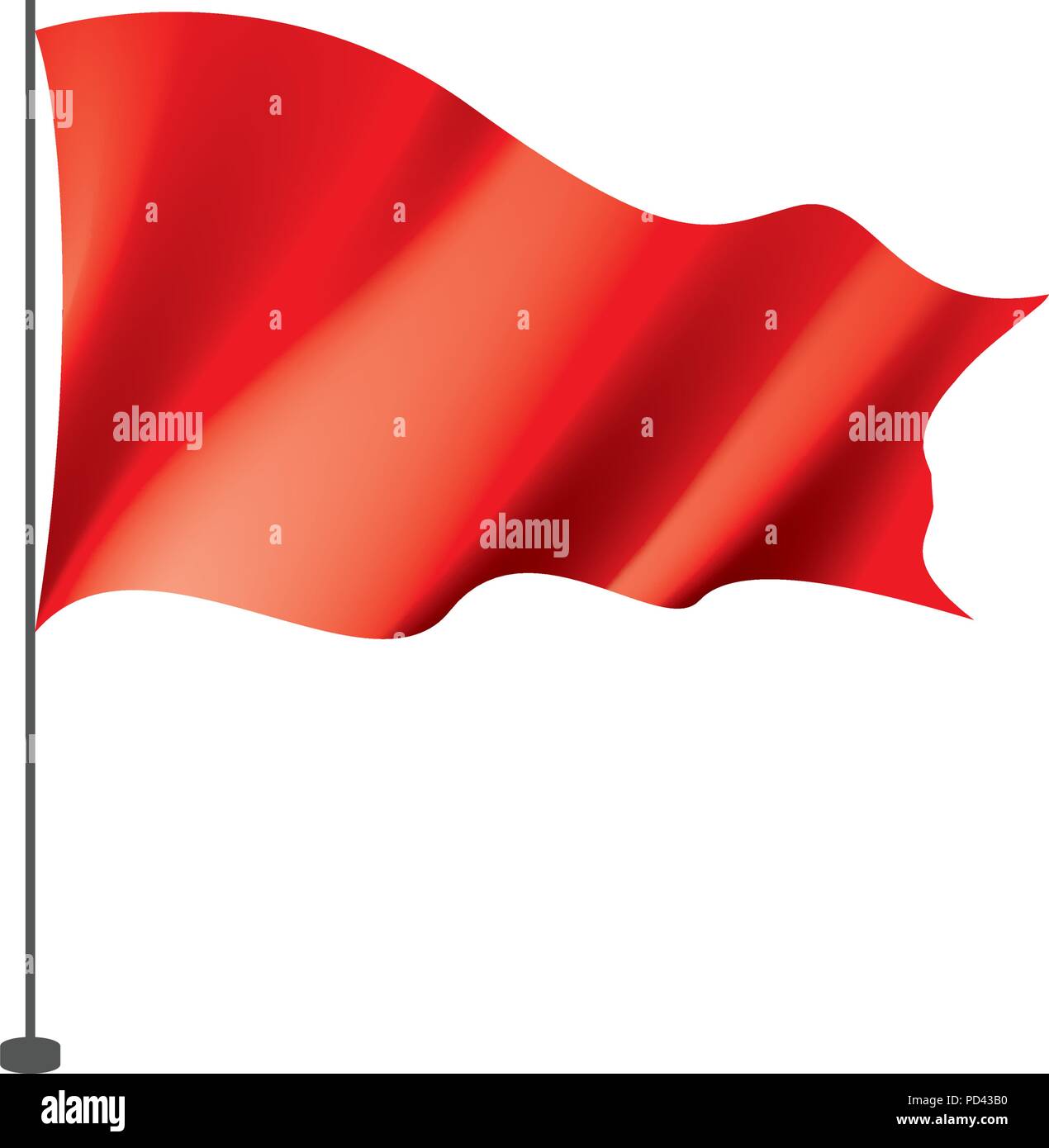 Waving the red flag on a white background Stock Vector Image & Art - Alamy