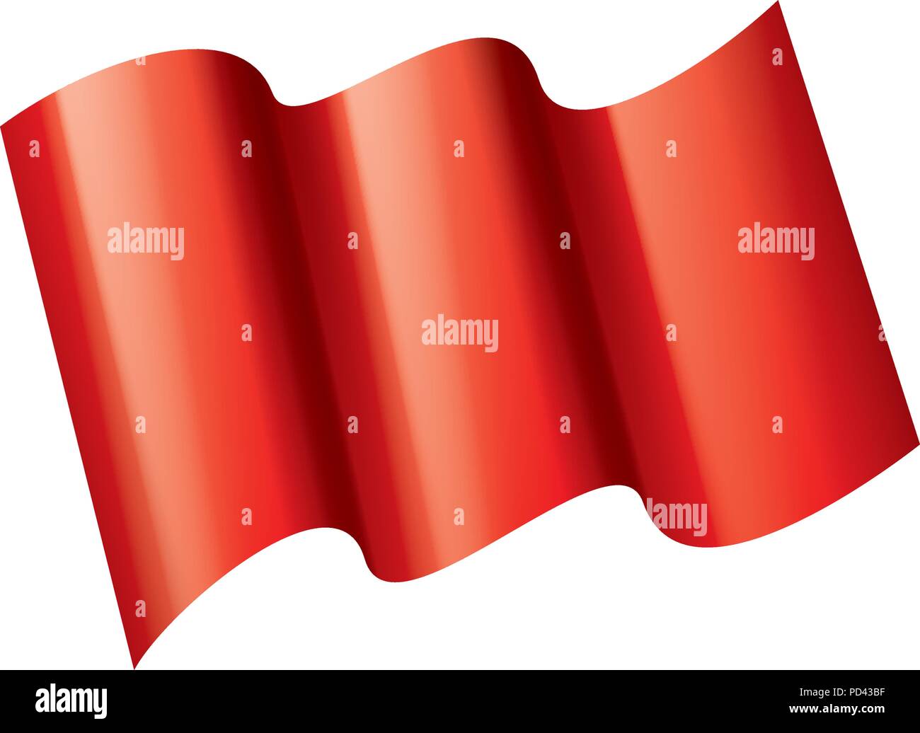Waving the red flag on a white background Stock Vector Image & Art - Alamy