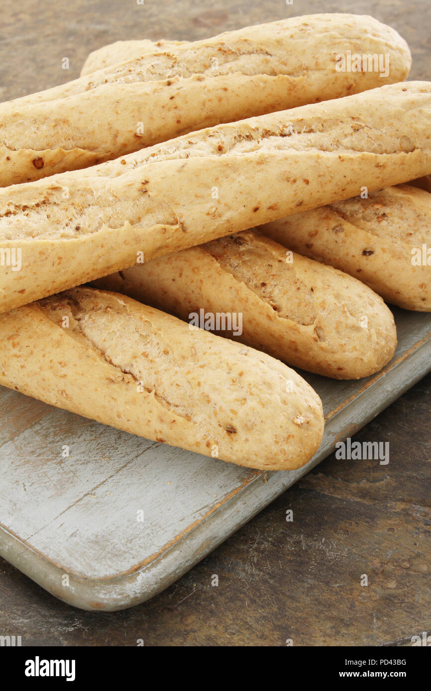 part baked baguette bread Stock Photo - Alamy