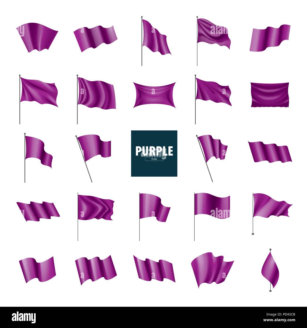 Waving the purple flag on a white background Stock Vector Image & Art ...