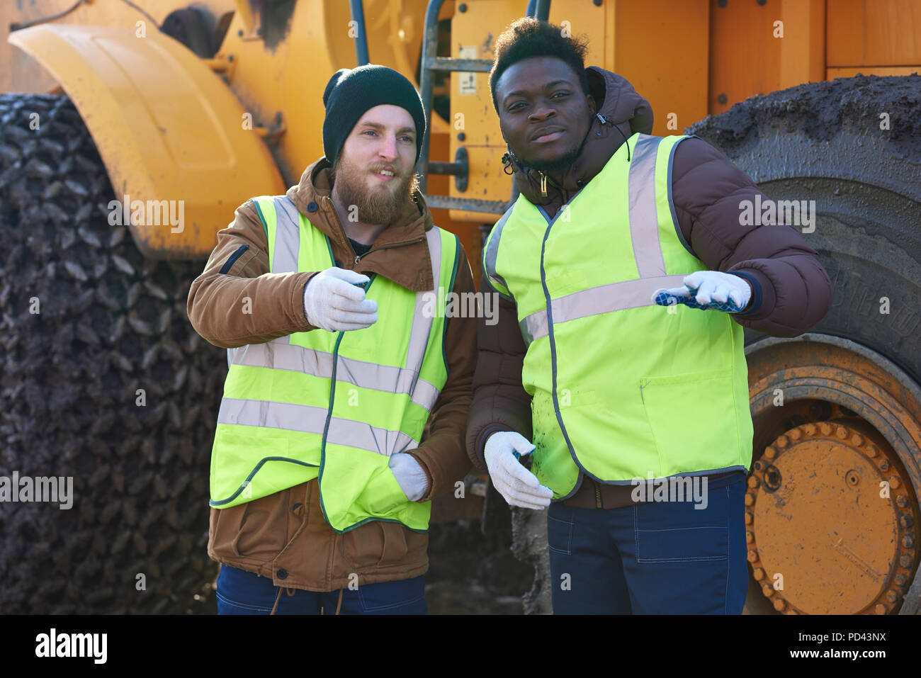 Two Mining Workers on Site Outdoors Stock Photo - Alamy