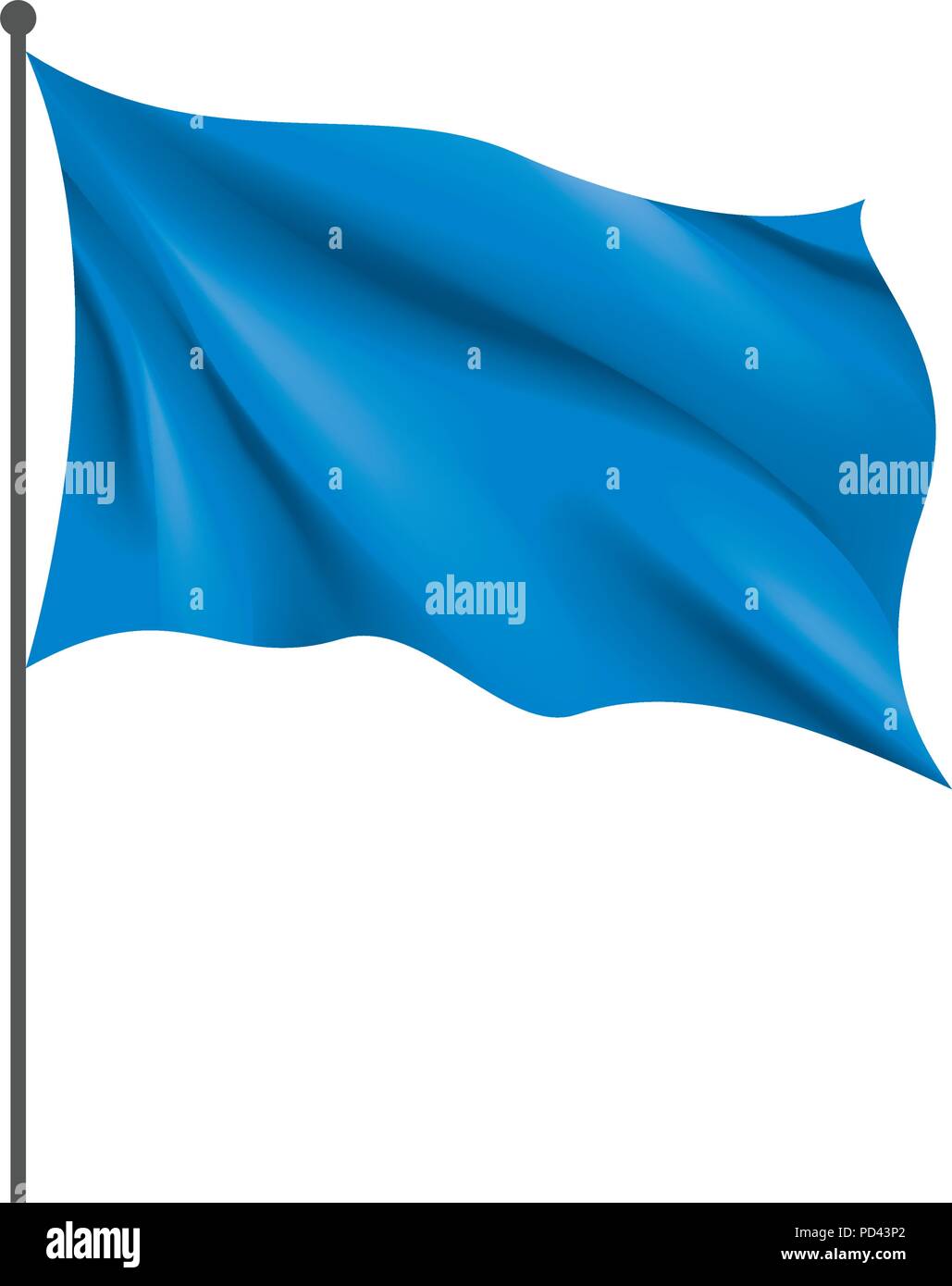 Waving the blue flag on a white background Stock Vector Image & Art - Alamy