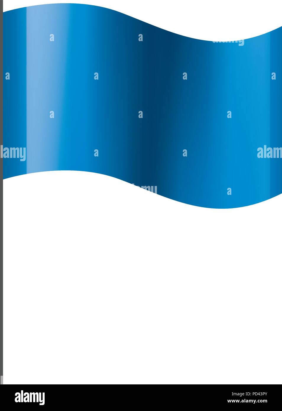 Waving the blue flag on a white background Stock Vector Image & Art - Alamy