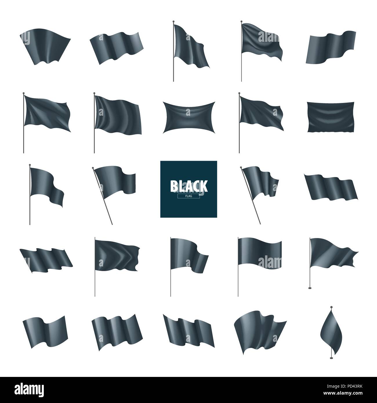 Waving the black flag on a white background Stock Vector Image & Art ...
