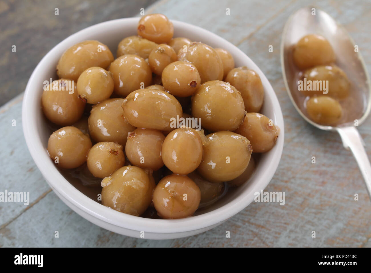 Tinned gooseberry fruit hi-res stock photography and images - Alamy