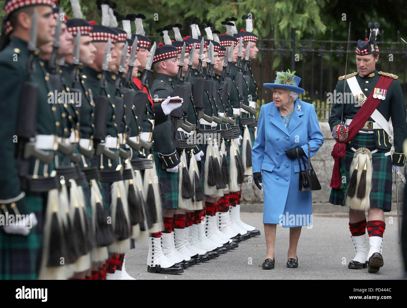 Queen Elizabeth Ii At Balmoral Castle Stock Photos & Queen Elizabeth Ii ...