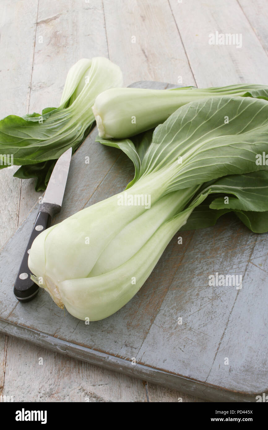 preparing pac choi vegetable Stock Photo - Alamy