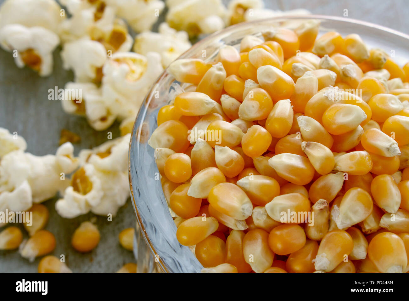 Cooked And Uncooked Corn Kernels High Resolution Stock Photography and ...