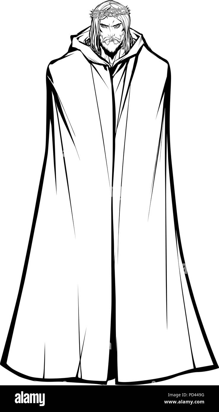 Jesus Standing Tall Line Art Stock Vector Image & Art - Alamy