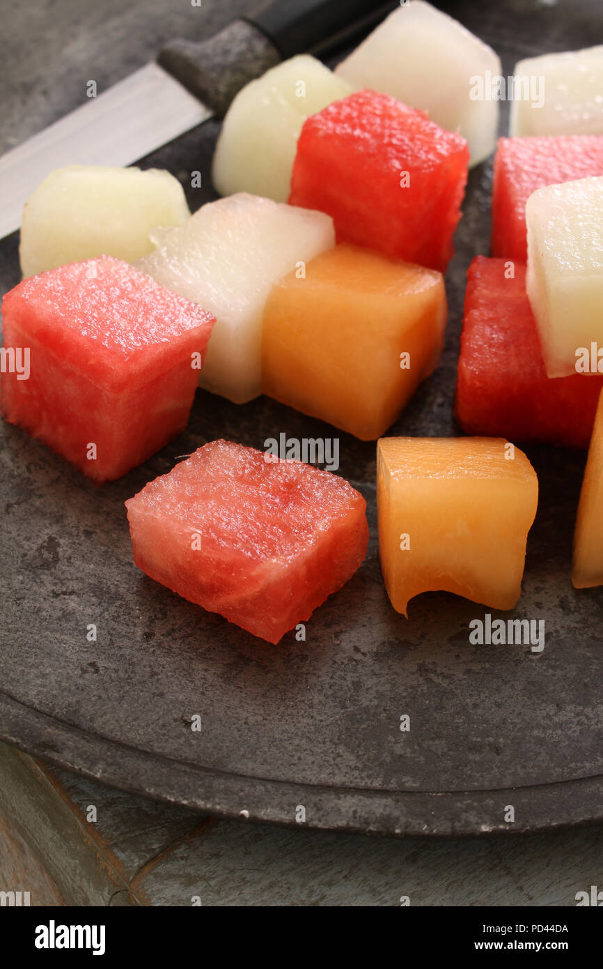 preparing fresh melon Stock Photo - Alamy