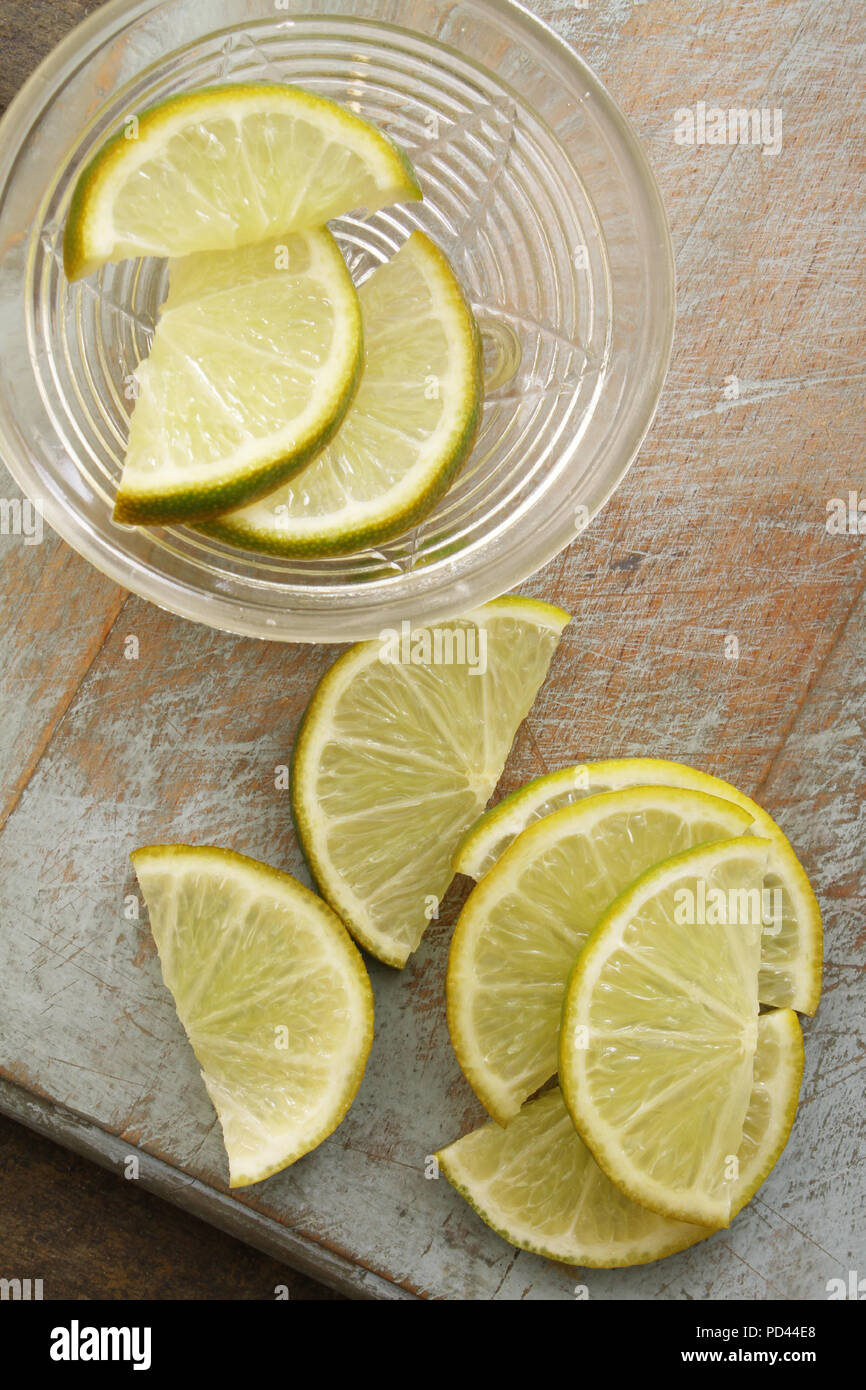 preparing fresh limes Stock Photo - Alamy