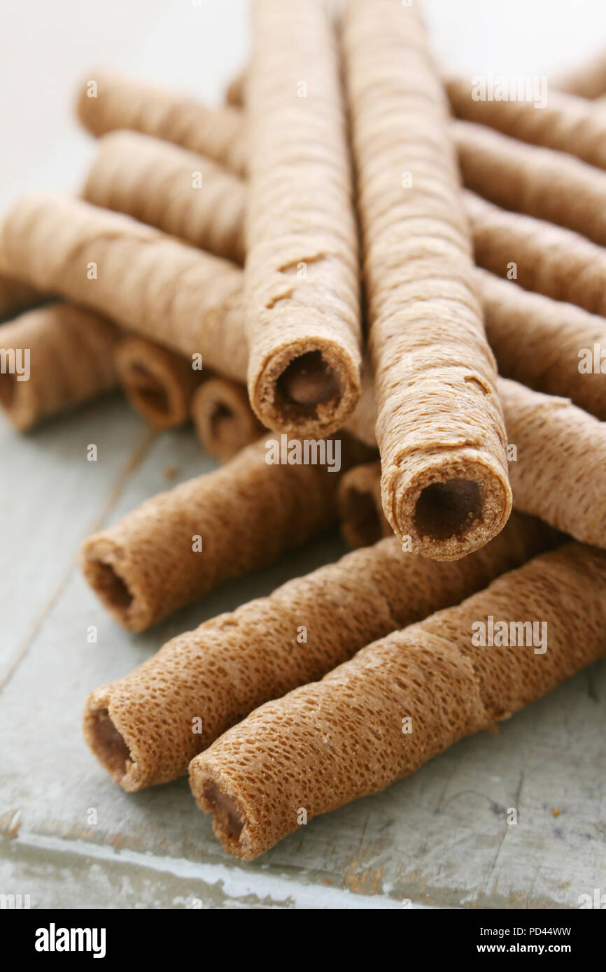 chocolate filled wafer biscuits Stock Photo - Alamy