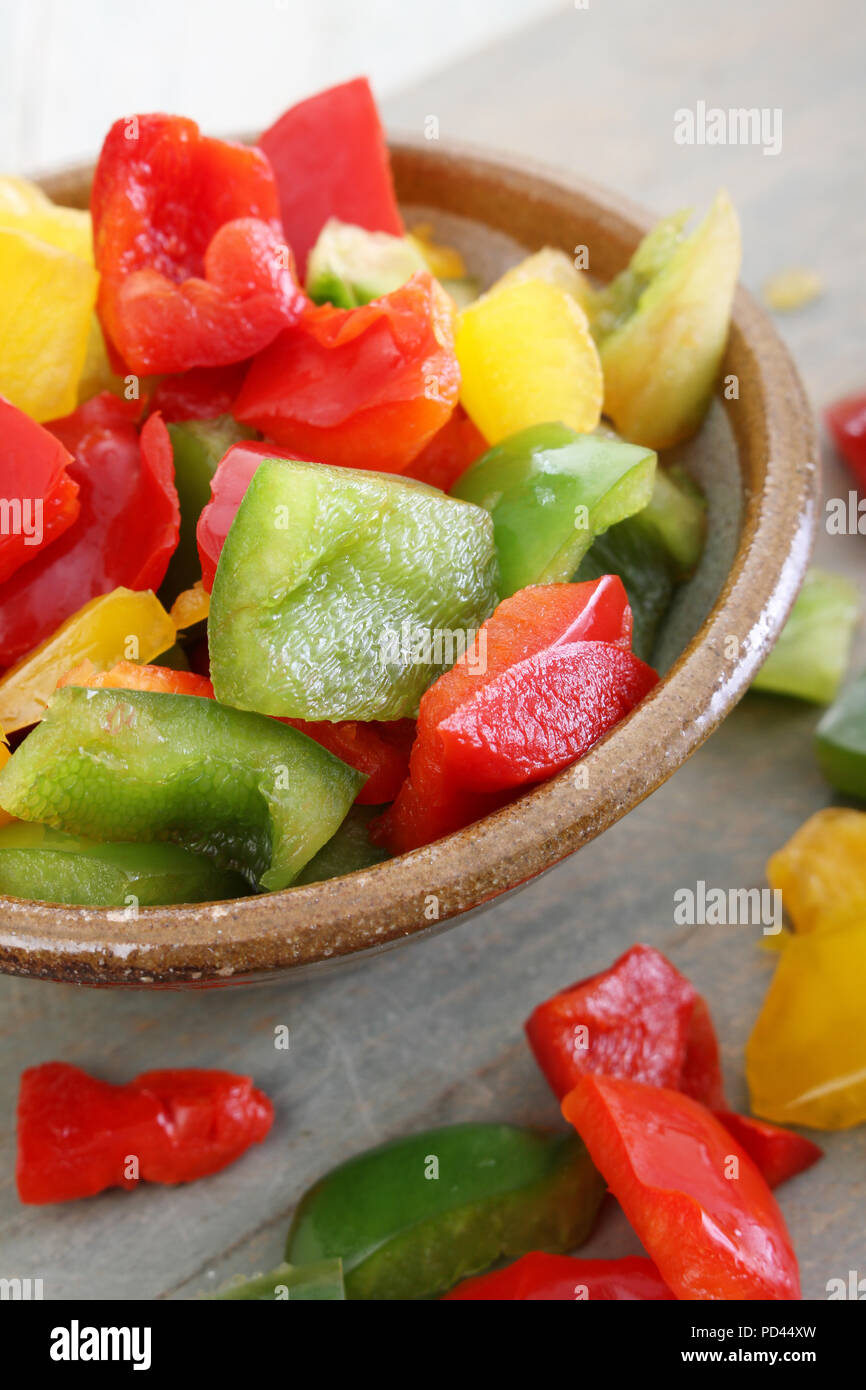preparing fresh peppers Stock Photo - Alamy