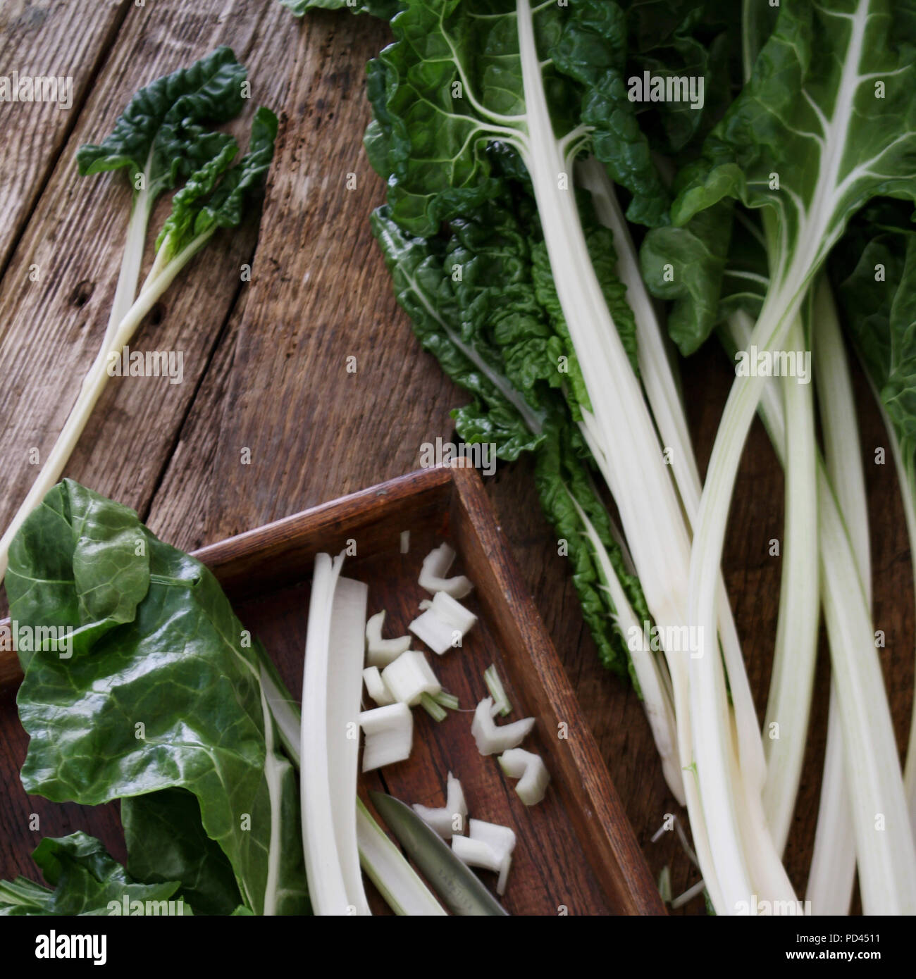 preparing fresh chard Stock Photo - Alamy