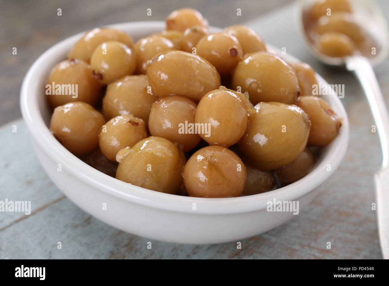 Tinned gooseberry fruit hi-res stock photography and images - Alamy