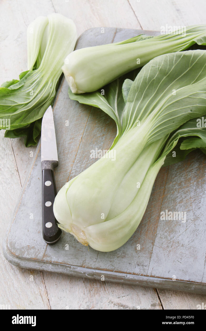 preparing pac choi vegetable Stock Photo - Alamy