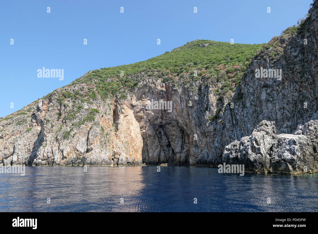 rock formation at paradise beach of Liapades at Corfu Island (Greece ...